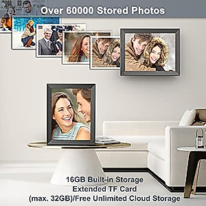 Digital Photo Frame 15-inch WiFi Digital Picture Frame - Large Digital Photo Frames, Touch Screen, 16GB, Share Photos and Videos Via App or Email, Wall Mountable Home Dector, Birthday Gifts for Wife
