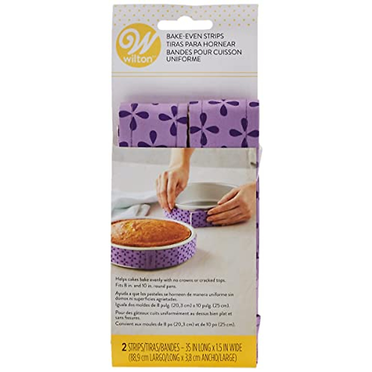 Wilton Bake-Even Cake Strips for Evenly Baked Cakes, 2-Piece Set, Purple, Fabric