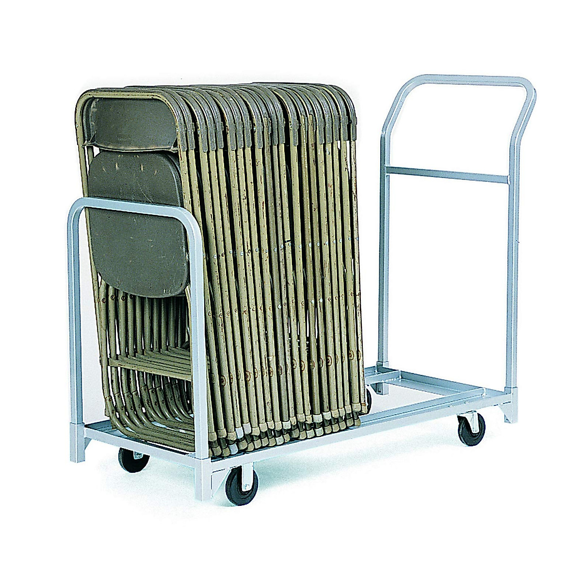 Raymond Folded and Stacked Chair Tote with Hard Rubber Casters, 300 lbs Load Capacity, 50-3/4" Length x 22" Width