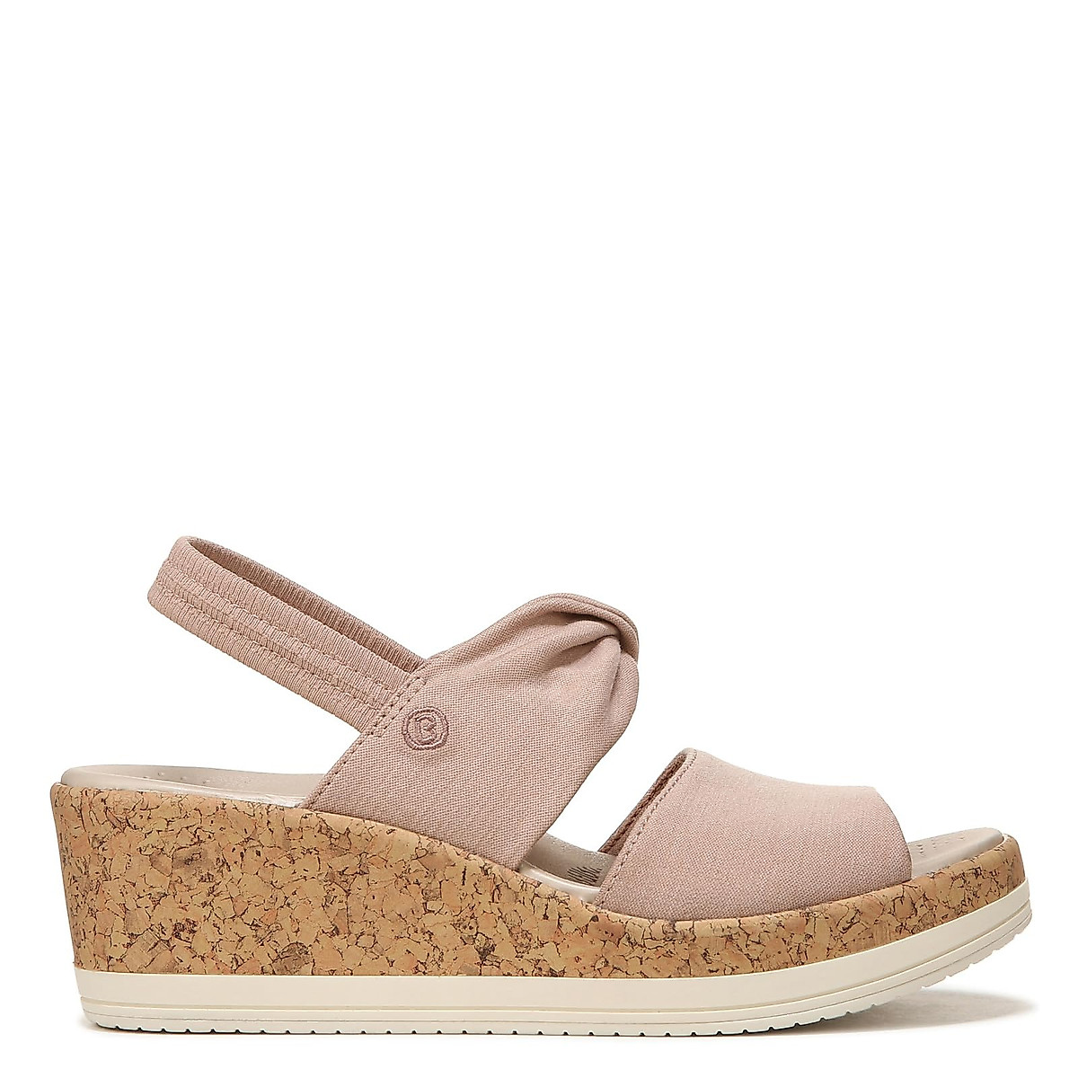 BZees Womens Remix Slingback Wedge Sandal, Brown Linen, 8.5 US