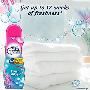 Purex 4-in-1 Laundry Detergent Pacs, Mountain Breeze, 70 Count + Purex Crystals in-Wash Fragrance and Scent Booster, Fresh Vibes, 21 Ounce, 4 Count