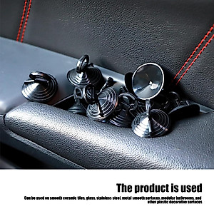 gunhunt 24 PCS Car Windshield Suction Cup, Car Glass Small Fixed Bracket, Pull Ring Sun Visor Suction Cup, Car Universal Windshore Retainer (Black)