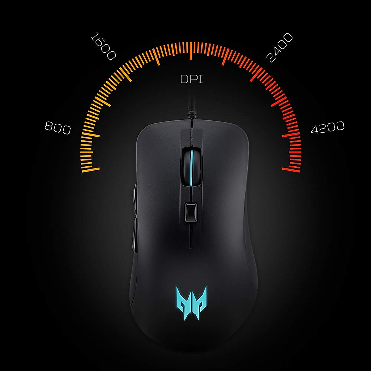 Acer Predator Cestus 310 Gaming Mouse: 4200 On-The-Fly DPI - Breathing Backlit - 6 Button Design - Pixart 3519 Sensor - Black (PMW910)