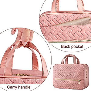 BOOMRICH Toiletry Bag for Women, Travel Hanging Toiletry Bag, Water-resistant Cosmetic Make up Organizer for Travel Accessories Kit, Bathroom Shower (Pink, Large)