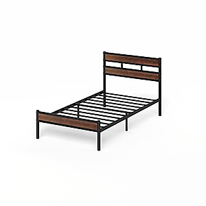 ZINUS Roman Bamboo and Metal Platform Bed Frame, No Box Spring Needed, Easy Assembly, Twin