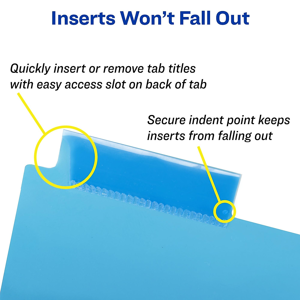 Avery Plastic 8-Tab Two-Tone Binder Dividers with Two Pockets, Insertable Bright Color Big Tabs, 1 Set (11989)