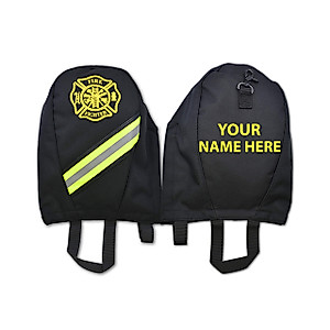 Lightning X Customizable Firefighter SCBA Air Pak Respirator Face Piece Mask Bag w/Embroidered Name - BLACK