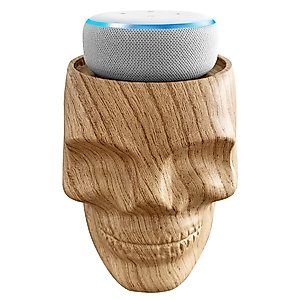 Dekodots Smart Speaker Table Stand - Decorative Holder (Wood Skull)