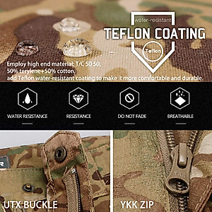 IDOGEAR GL Tactical Pants Multi-camo Combat Pants for Airsoft Military Hunting Paintball Outdoor Sports Slim Fit Style (A:Multi-camo, 32W x 32L)