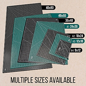US Art Supply 36" x 48" GREEN/BLACK Professional Self Healing 5-Ply Double Sided Durable Non-Slip Cutting Mat Scrapbooking, Quilting, Sewing Arts & Craft
