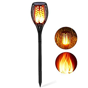 Aityvert Solar Lights, 43" Flickering Flames Torch Lights Outdoor Waterproof Landscape Decoration Lighting Dusk to Dawn Auto On/Off Security Flame Lights for Yard Garden Pathway Driveway (1 Pack)