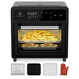 Kitchen Elite Air Fryer Toaster Oven Combo, 12.6 QT Stainless Steel Airfryer 10 in 1, Convection Oven Countertop 450°F, Non-Toxic for Bake, Roast, Reheat, Broiler, Dehydrate with Digital Touch Screen