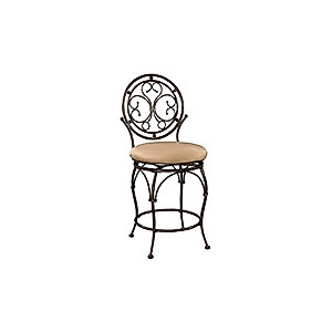 Powell Company Big and Tall Scroll Circle Back Powell Counter Stool, Height, Bronze/Beige