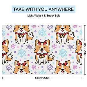 TsingZa Oversized Bath Towels for Bathroom 1 Piece, Large Bath Sheet Soft Absorbent Corgi Dog Fawn, Quick Dry Beach Towels Shower Towels Pool Swimming 51”x30”
