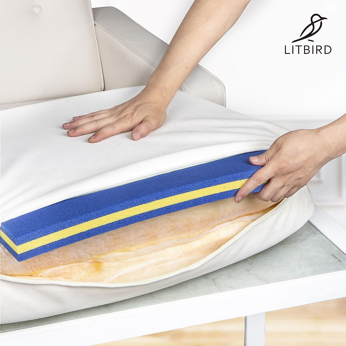 Litbird Couch Cushion Inserts Support, Couch Supports for Sagging Cushions, Couch Cushion Replacement for Sagging Seat, 1 PCS, Large, 27x20 Inches