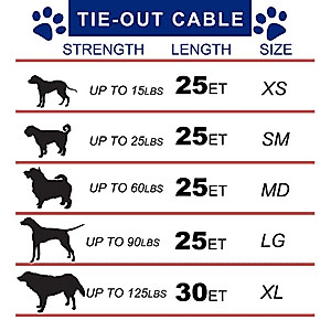 Darkyazi Dog Stake Tie Out Cable and Reflective Stake 16 ft Outdoor, Yard and Camping, for Medium to Large Dogs Up to 125 lbs (16ft Cable, 18" Stake, Silver)