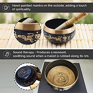 Singing Bowl for Meditation, Stress Relief | Tibetan Singing Bowl | Meditation Accessories | Metal Bowl | Meditation Music for Relaxation & Gifting