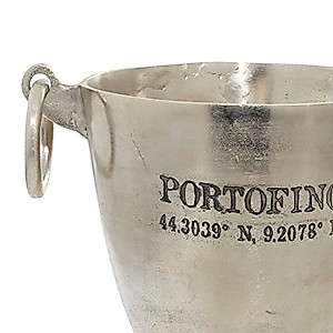 The Novogratz Aluminum Champagne 2 Bottle Ice Bucket, 16" x 12" x 18", Silver