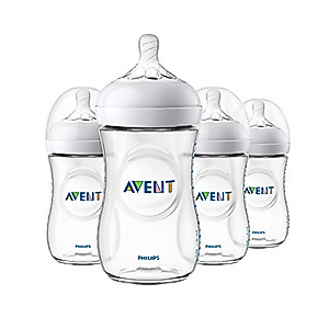 Philips Avent Natural Baby Bottle, Clear, 9 Ounce, 4 Pack, SCF013/47