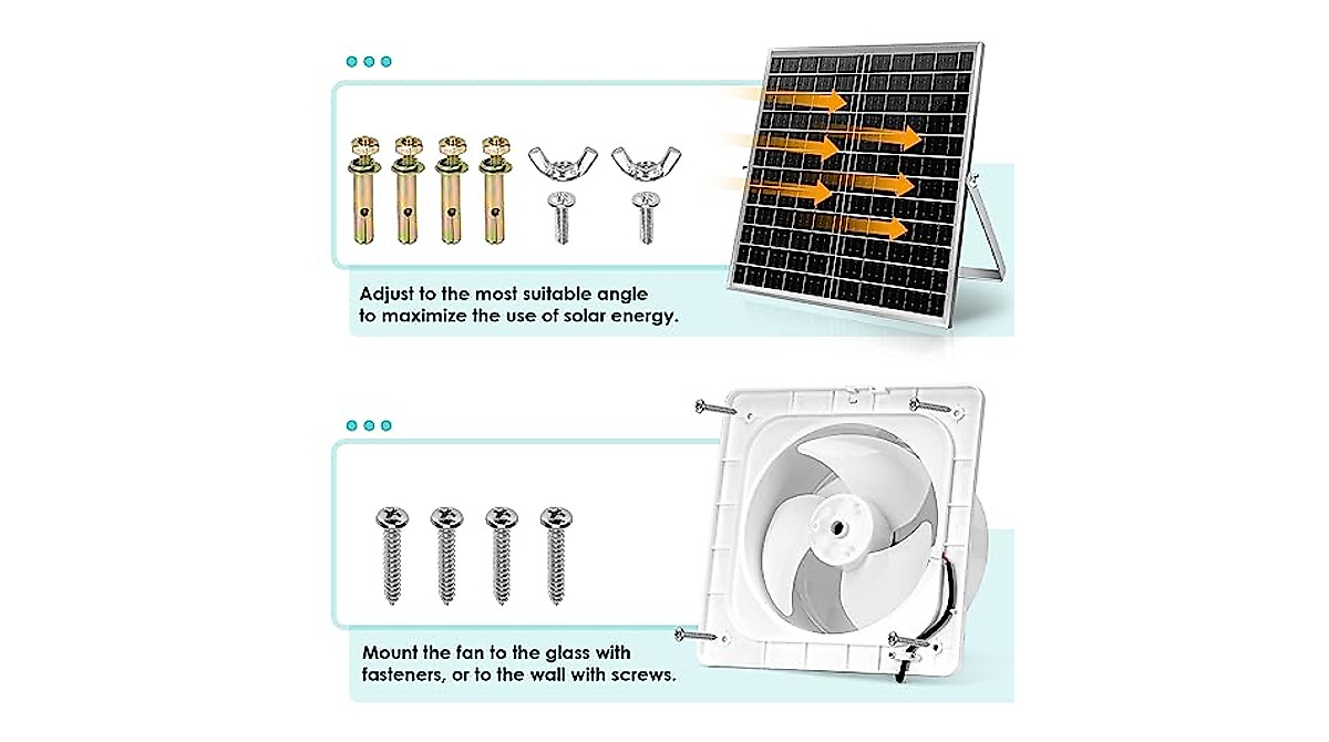 Solar Powered 8" Exhaust Fan for Sheds & Greenhouses