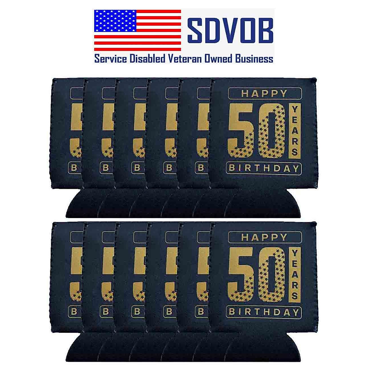 Groom Keepers Happy 50th Birthday Decorations Him or Her Can & Bottle Cooler 12 Pack - Celebrate Your Favorite 50 Year Old's Birthday With These Insulated Beverage Sleeves - Thermocoolers