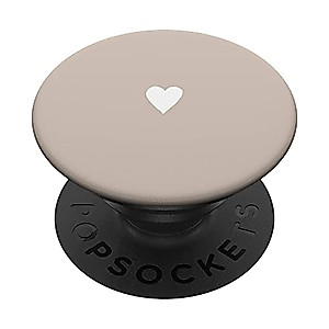 Sand / Beige Cute Hand Drawn Heart Minimalist Digital Art PopSockets Standard PopGrip