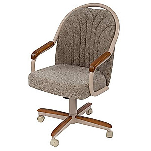 AW CO. Casual Dining Cushion Swivel and Tilt Rolling Caster Chair