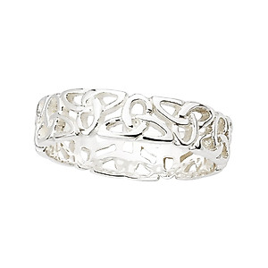 Biddy Murphy Womens Celtic Knot Ring Sterling Silver Made in Ireland Size 9