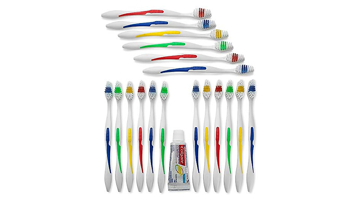 Bulk 50 Individually Wrapped Toothbrushes - Soft Bristles for Travel ...