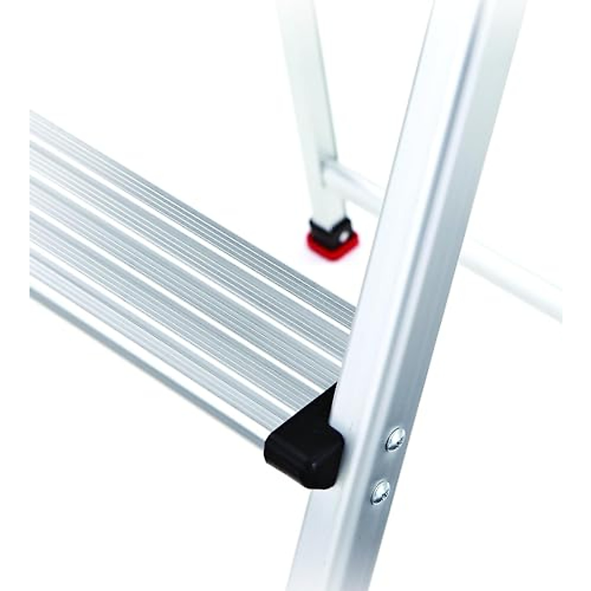 Rubbermaid RMA-2 2-Step Lightweight Aluminum Step Stool with Project Top, Anti-Slip Step Ladder, 225 lb Capacity, Silver Finish