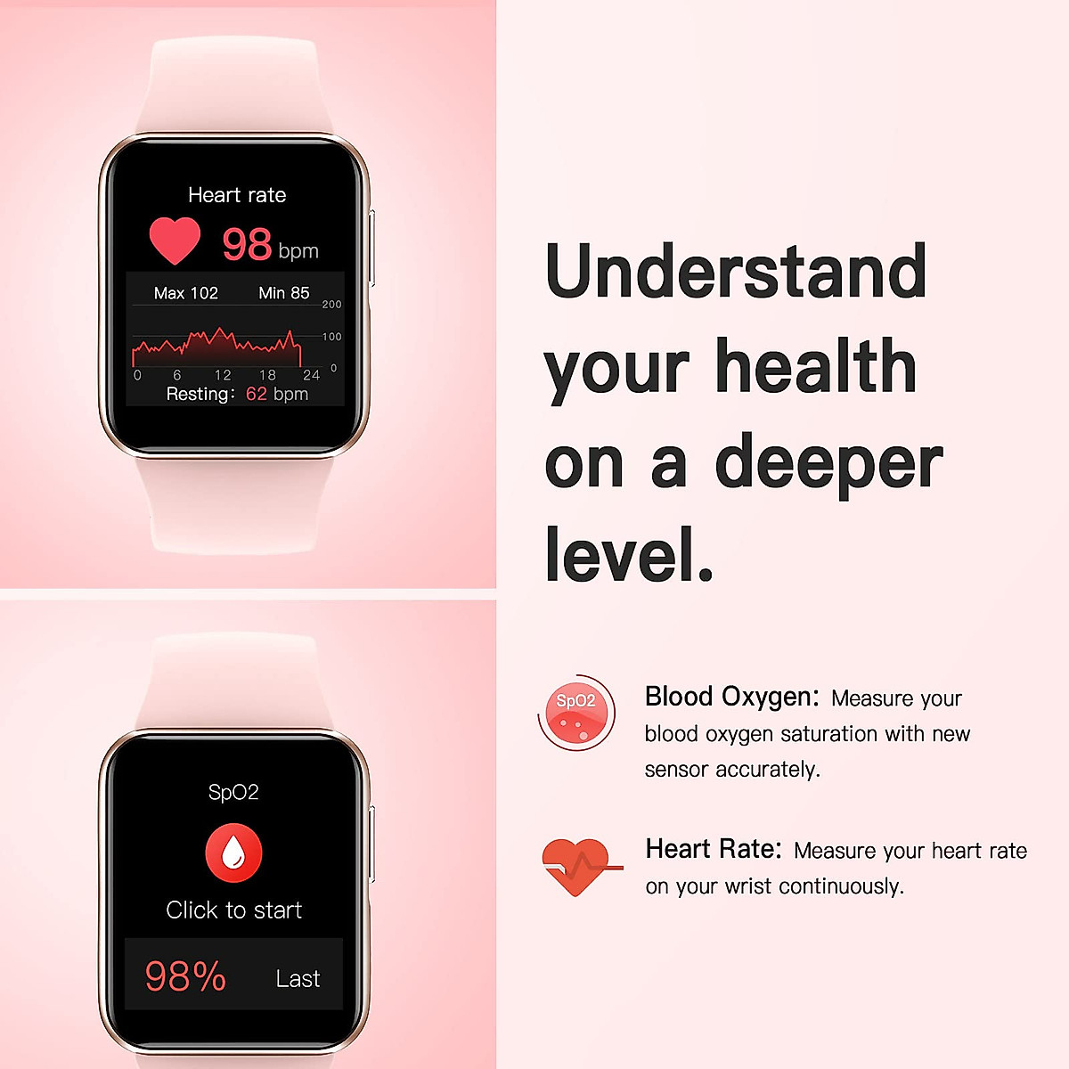 ZOSKVEE Smart Watch, Smartwatch for Android & iOS with Heart Rate, Blood Oxygen Monitor & Sleep Tracker, 1.4" Dynamic Watch Face 5ATM Waterproof, Fitness Tracker 30 Days Standby for Men, Women