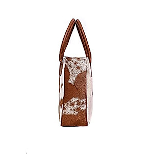 Women's Western Classic Cowhide Tote Bag Shoulder Handbag with Freebie Clutch Shoulder Hand Bag Classical Tote