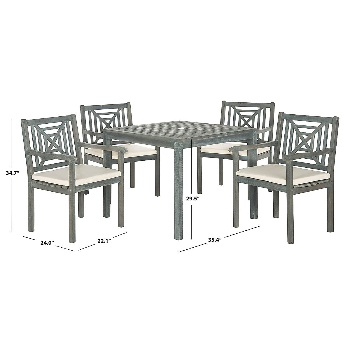 SAFAVIEH Outdoor Living Collection Del Mar 5-Piece Dining Set