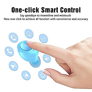 jaroco Bluetooth Earbuds, Wireless Earbuds with Premium Stereo Bass Sound,Built in Mics CVC Noise Cancelling in Ear Headphones with Charging Case for Sports,Work,Home Office(Wathet)