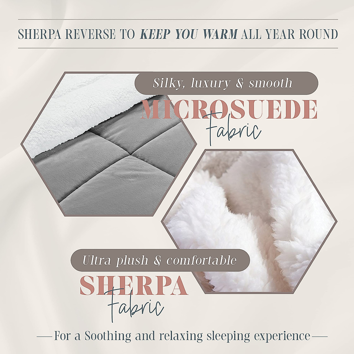 Elegant Comfort Super Soft Sherpa Comforter 3-Piece Set Premium Quality, Heavy Weight Reversible Down Alternative Micro-Suede, Sherpa Comforter, Cal King, Silver Gray