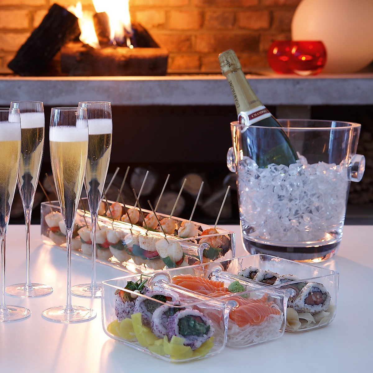 LSA International Serve Square Platter 9in Clear, 9"