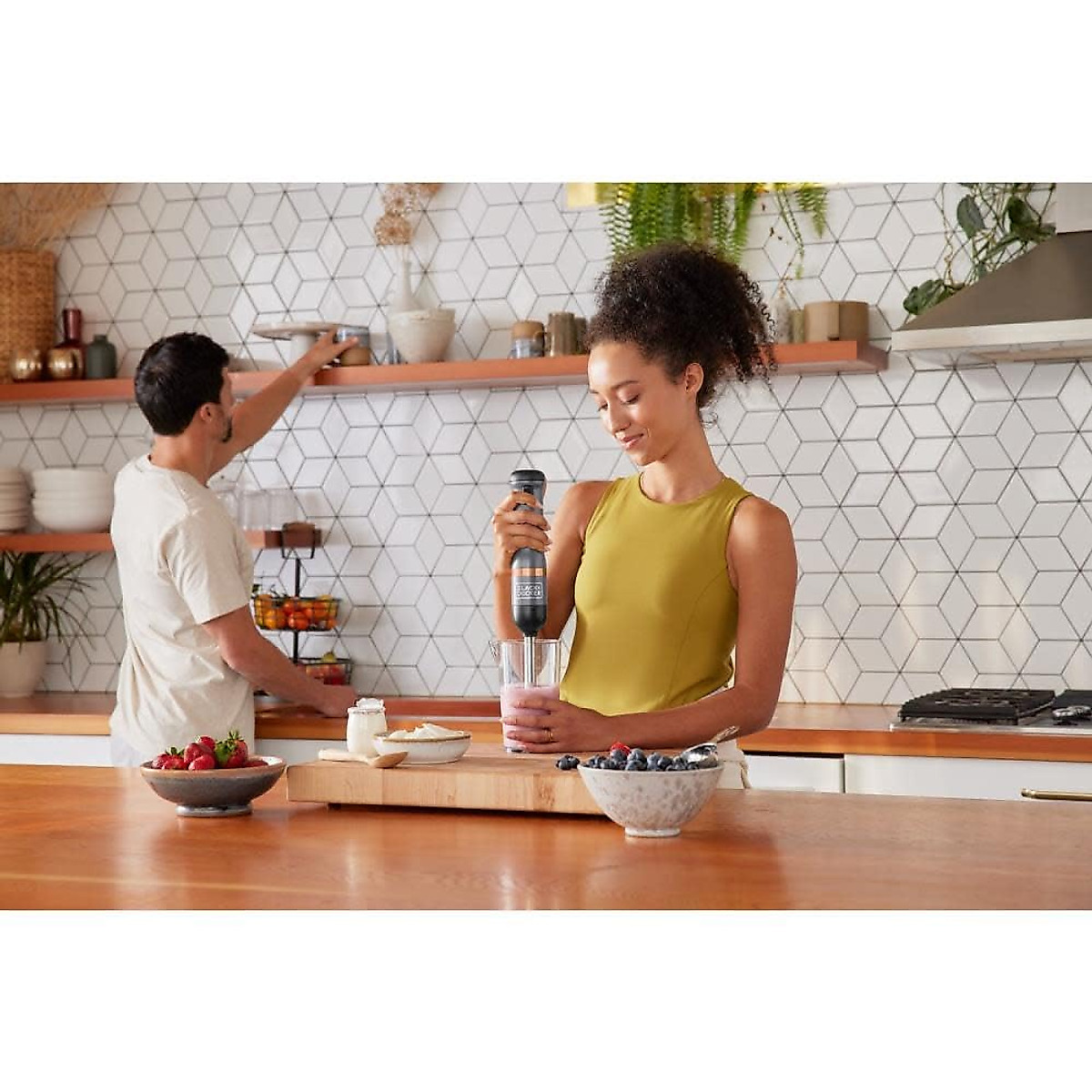 BLACK+DECKER Kitchen Wand Cordless Immersion Blender, 6 in 1 Multi Tool Set, Hand Blender with Charging Dock, Grey (BCKM1016KS01)