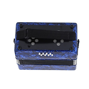 22 Key 8 Bass Accordion, Accordian Professional Kids Accordion Toy Accordion Button Accordian for Kids Adults Beginners Students for Performance Banquet, Party(Navy blue, blue)