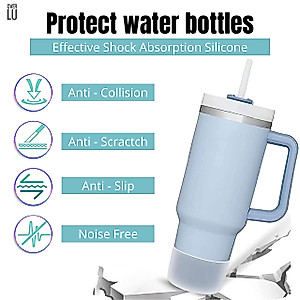 6pcs Silicone Spill Proof Stopper Set + Bottom Protector Boot For Stanley Quencher Adventure 40oz & Stanley IceFlow 20oz 30oz (Transparent)