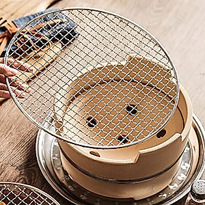 Happyyami Mini Charcoal Grill Pottery Clay Charcoal Stove Portable Barbecue Stove Japanese Grill Yakitori Grill Tabletop BBQ Grill for Hot Pot Outdoor Camping