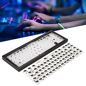 Pomya DIY Mechanical Keyboard Kit, 67 Keys Modular Mechanical Keyboard, Wired Switch Hot Swap RGB Backlit Support 5pin 3pin Switch Gaming Keyboard(Black)