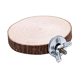 Keersi Natural Wood Perch Stand Toy for Small Medium Pet Bird Parrot Budgie Parakeet Cockatiel Conure Lovebird Finch Canary Hamster Gerbil Rat Chinchilla Squirrel Cage Platform