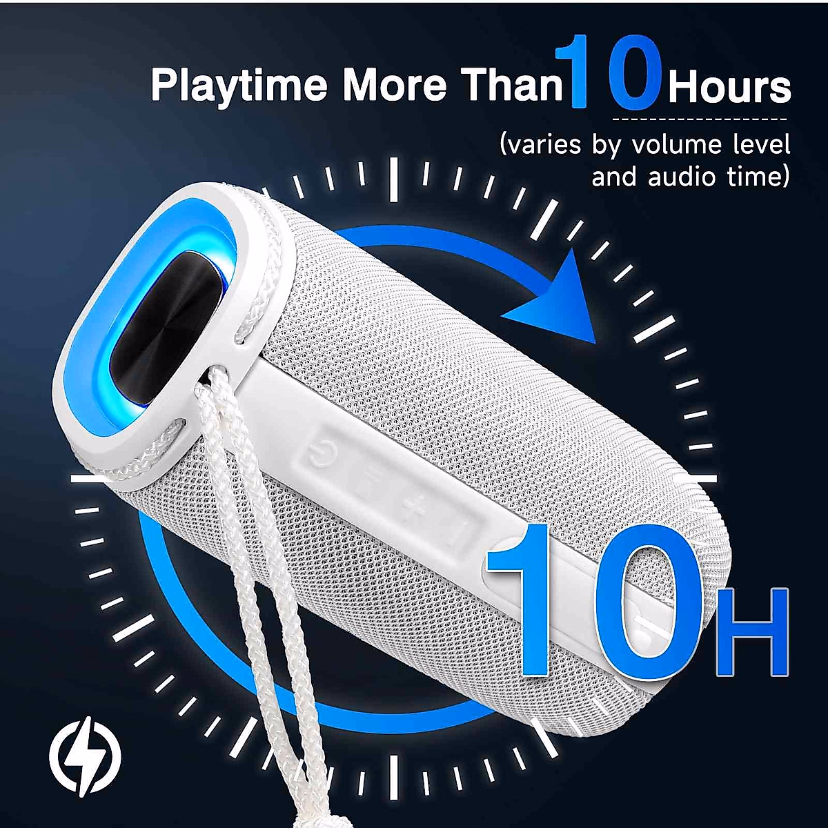 UrbanX Scorpio Series Bluetooth Speaker, IPX6 Waterproof Speakers HD Surround Sound with Punchy Bass, True Wireless Pairing, BT5.3, Portable Speaker for Blade Z Max - White