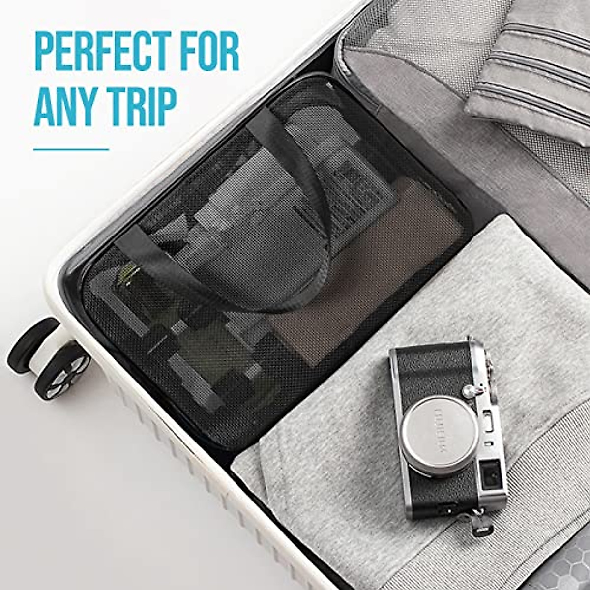 Gocvo Mesh Shower Caddy Mash Shower Bag Black Portable Mesh Accessories Organizer Tote for Gym College Dorm Room (Black-Large)