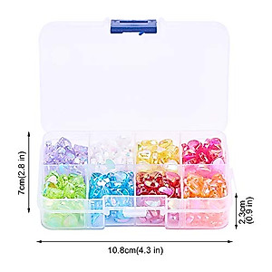 LiQunSweet 320 Pcs 8-Colors Clear Acrylic Beads Sweet Heart 8mm Dyed AB-Color Loose Beads in Bulk for Necklace Bracelet Earrings Jewelry Making