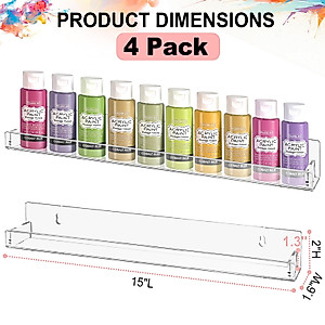 Vowcarol Clear Paint Organizer Wall-Mount, Miniature Paint Holder, Paint Rack Organizer, Craft Paint Organizer Rack