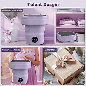 SEMONE Portable Washing Machine,11L Folding Mini Washer with 3 Modes Deep Cleaning of underwear, baby clothes, Foldable Washing Machine for apartments, dormitories, hotel, WSHG123