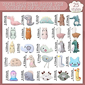 25 Pcs Catnip Toys Cat Chew Toy Interactive Catnip Filled Kitten Toys Soft Cotton Cat Toys for Cats Kitten, Assorted Cat Teething Chew Toys Indoor Pet Supplies (Lovely)