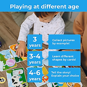 Toddler farm animals barn set board games, speech therapy toys, matching game little people farm, fine motor skills toys, sensory toys for toddlers 3-4, Toddler Puzzle, Staking games for toddlers