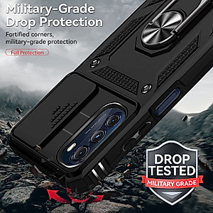 Compatible with Motorola Moto G 5G 2022 Phone Case,[2 Pack] HD Screen Protector.Military Grade Heavy Duty Shockproof Cover Case,Built Camera Protection Cover & Kickstand,for Moto G 5G 2022 Case Black